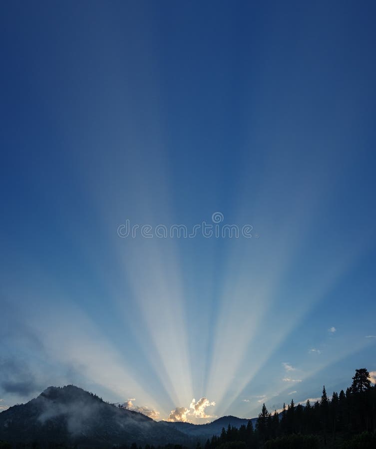 Sun Rays Over Mountains stock photo. Image of rays, sunrays - 86099224