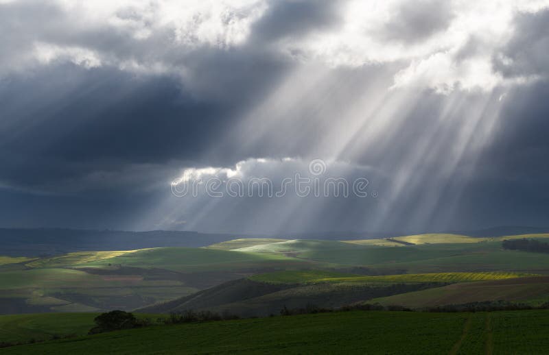 Sun Rays Passing through the Clouds Stock Photo - Image of passing ...