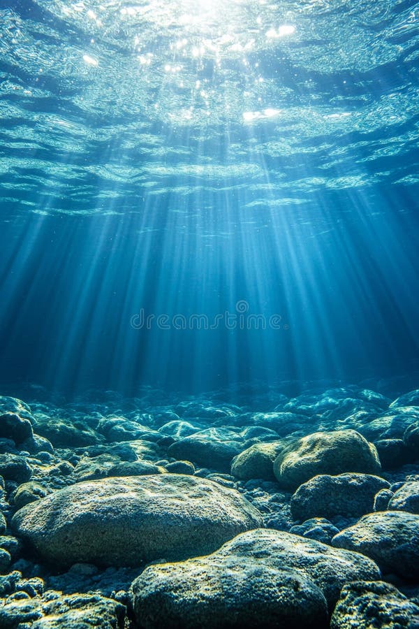 Sunrays Penetrate a Pristine Ocean Floor, Creating a Vibrant, Serene ...