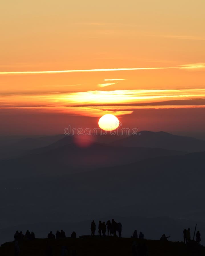 Sunries over the mountains stock photo. Image of mountain - 291960468
