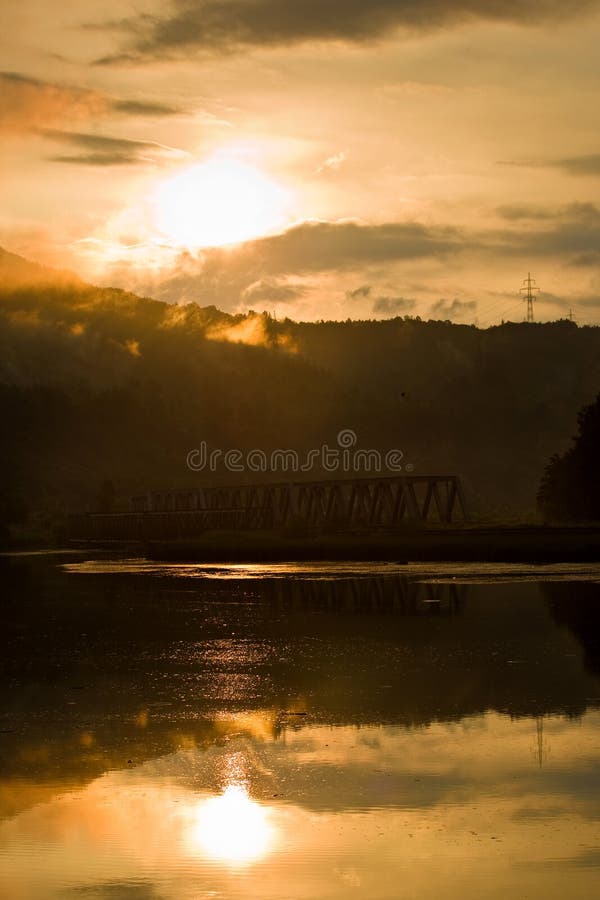 Sunrise in Spring or Summer Stock Photo - Image of branch, perspective ...
