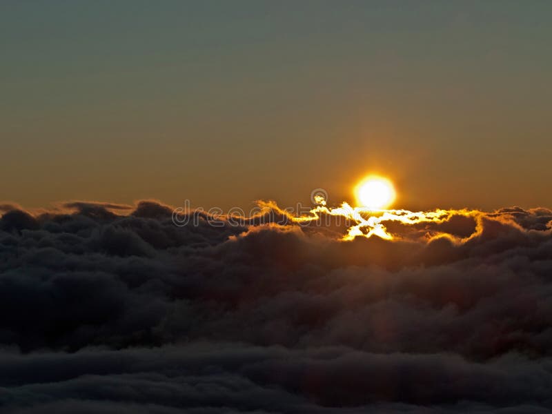 Sunrise or Sunset View at High Altitude Stock Image - Image of dusk ...