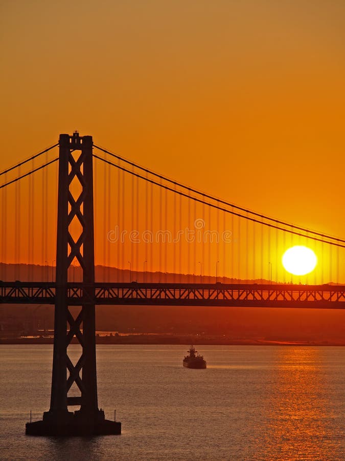 Sunrise above Bay Bridge stock photo. Image of francisco - 11200064