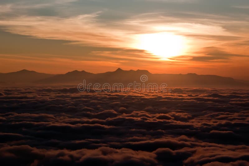 Sunrise above clouds stock image. Image of clouds, heaven - 21810767