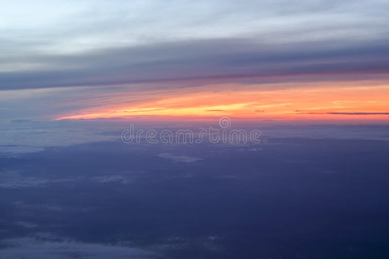 Sunrise above clouds stock image. Image of atmosphere - 159939521