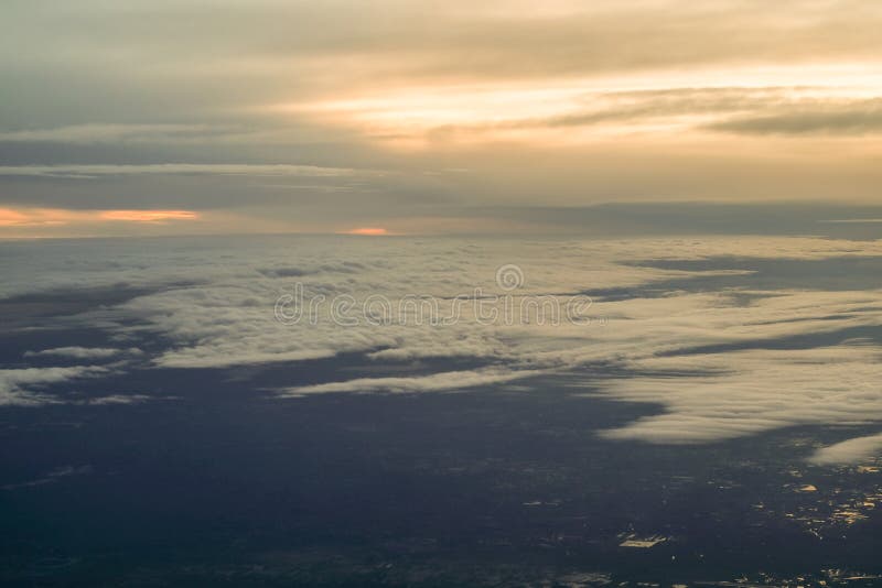 Sunrise above clouds stock image. Image of morning, beauty - 163401105