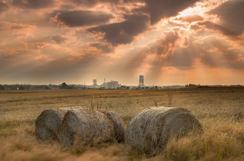 Sunrise above coal mine stock image. Image of emition - 122284061
