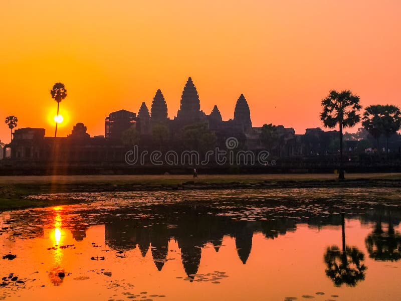 Sunrise in Angkor Wat, Cambodia Stock Image - Image of explore ...