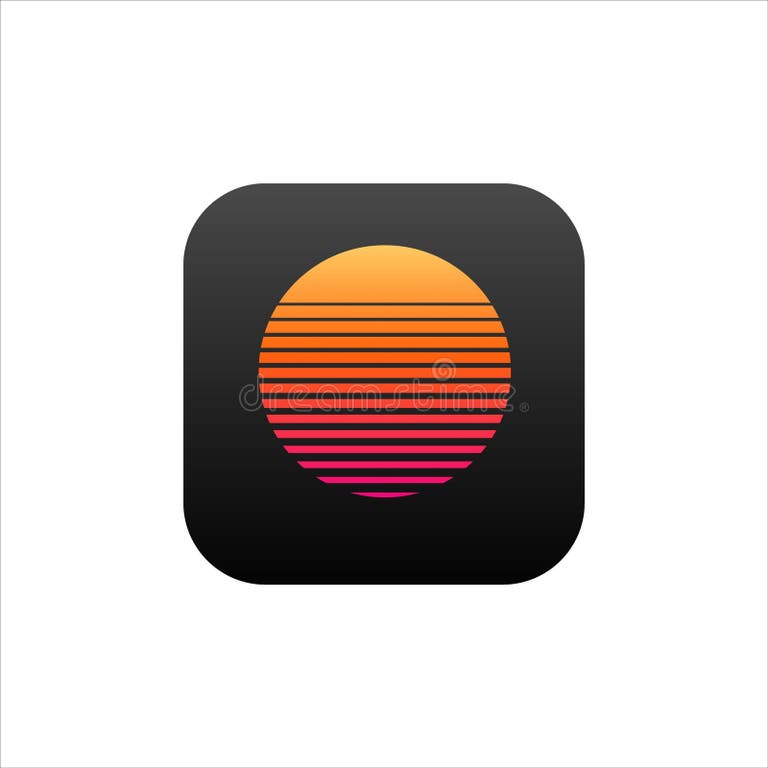 Sunrise App Icon for Mobile Phone. Icon of Sun with Gradient Effect. Stock Vector - Illustration ...