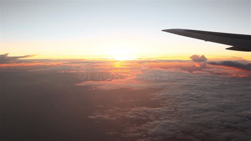 Sunrise As Seen from Inside the Plane. Stock Video - Video of space ...