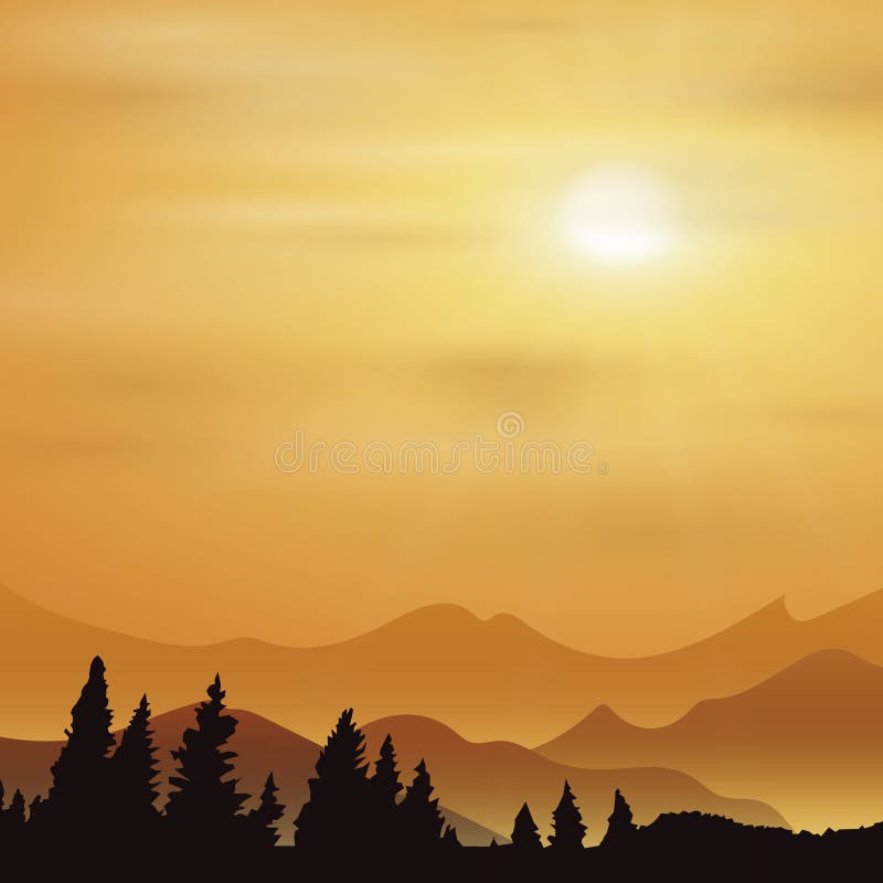 A Sunrise Background Illustration. Stock Illustration - Illustration of ...