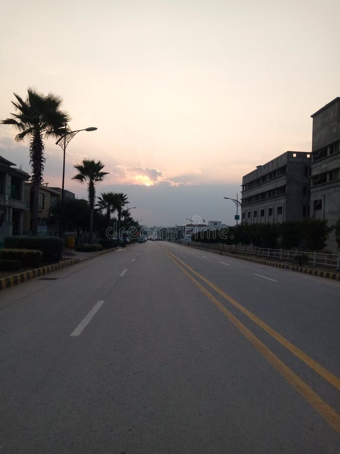 Sunrise Background Palam Trees Empty Road Amazing Click Full Background ...