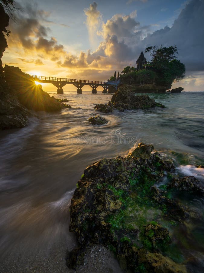 Sunrise at Balekambang Beach Stock Image - Image of beach, malang ...