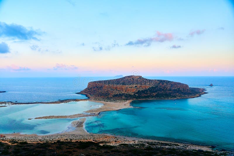 Sunrise at Balos Bay stock photo. Image of greek, creta - 128095228