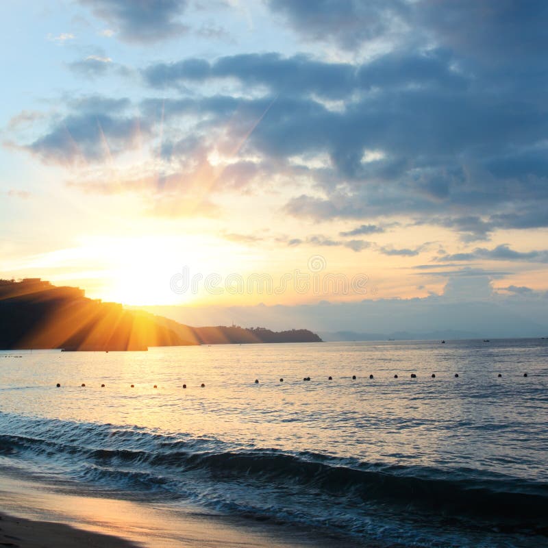 Sunrise and beach stock image. Image of shore, relaxing - 19752281