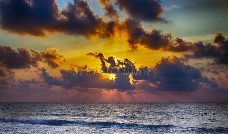 Florida sundown Beach stock image. Image of clouds, florida - 167642485