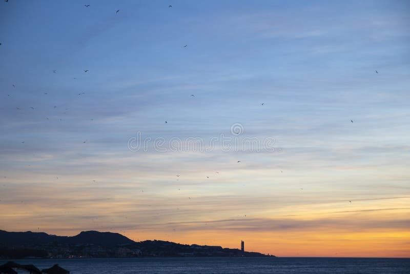Sunrise on the Beach with Nice Sky Stock Photo - Image of spain ...