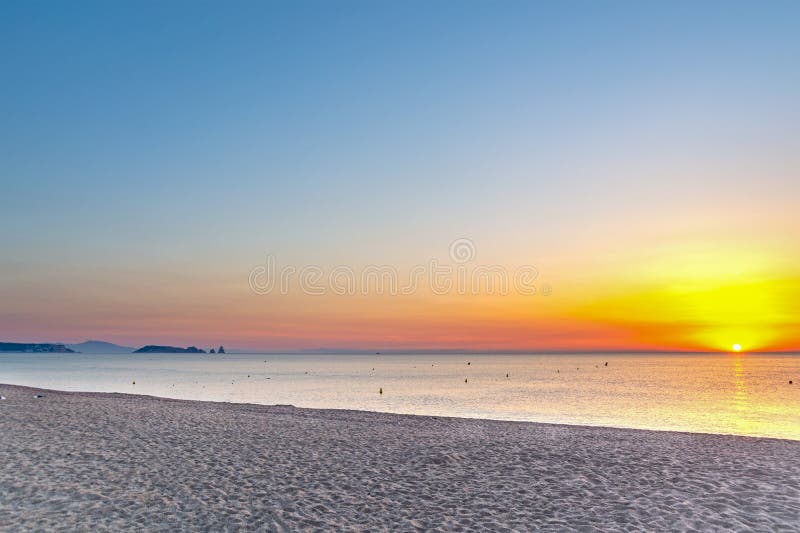 Sunrise on the Beach in Pals, Spain Stock Photo - Image of dune, dusk ...