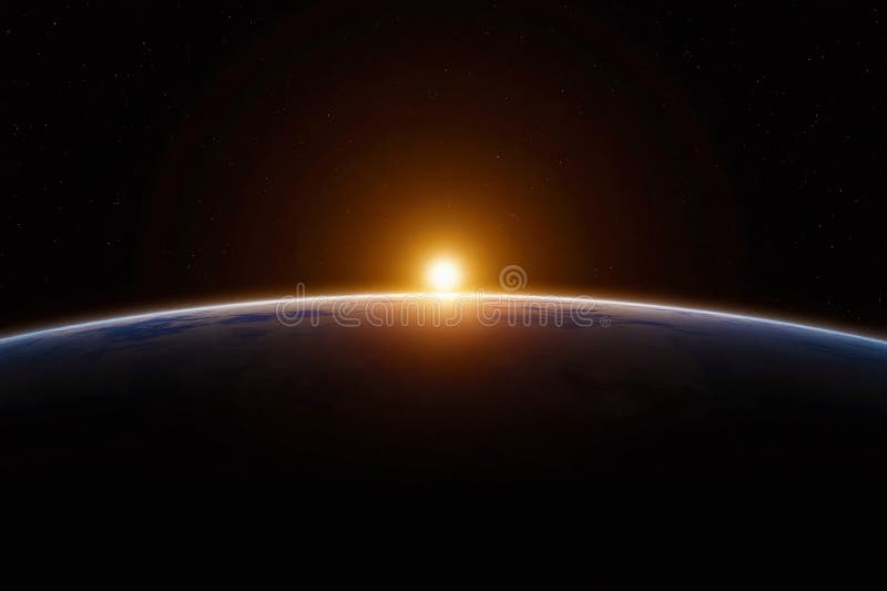 Sunrise Behind a Planet in Deep Space Casting Dramatic Light Over the ...