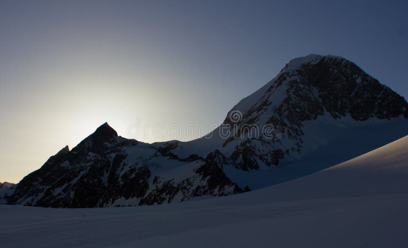 Sunrise behind summit stock photo. Image of morning, landscape - 66528488