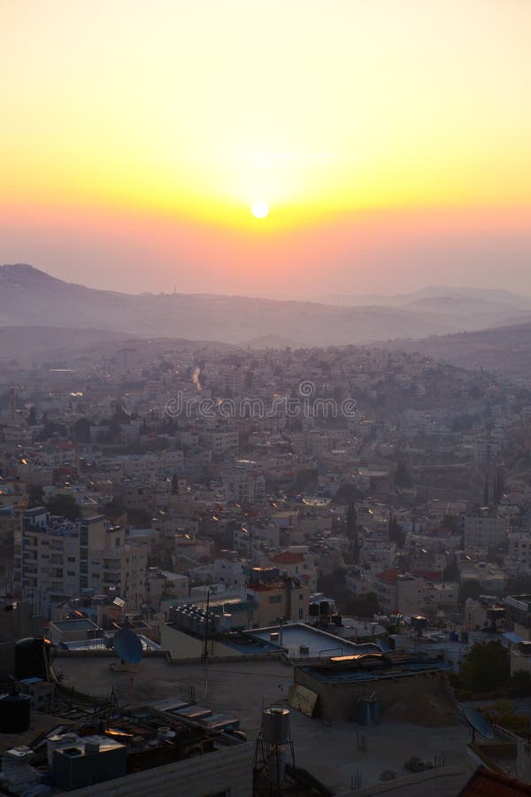 Sunrise in Bethlehem, Palestine, Israel Stock Photo - Image of city ...