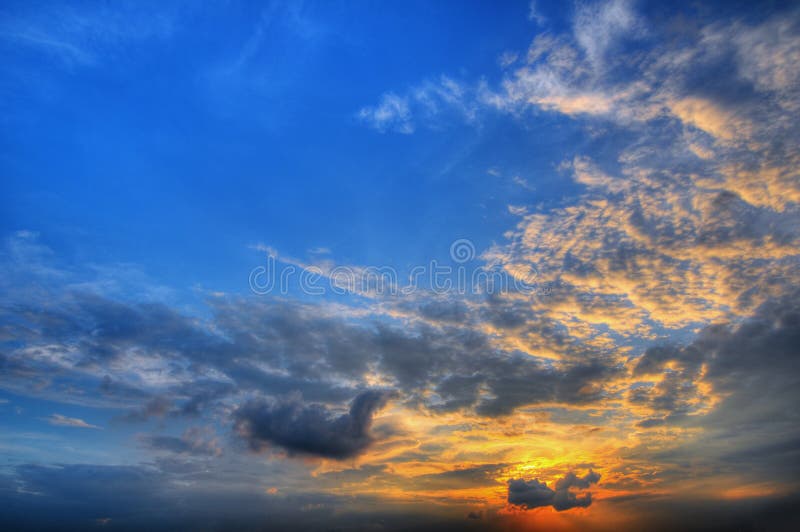 Sunrise and blue skies stock image. Image of dramatic - 4538879