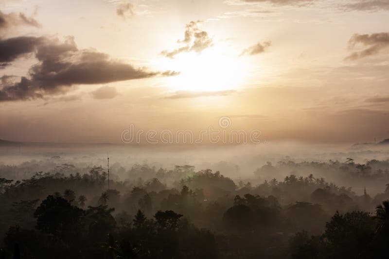 Sunrise at Borobudur Temple, Java, Bali Stock Photo - Image of travel ...