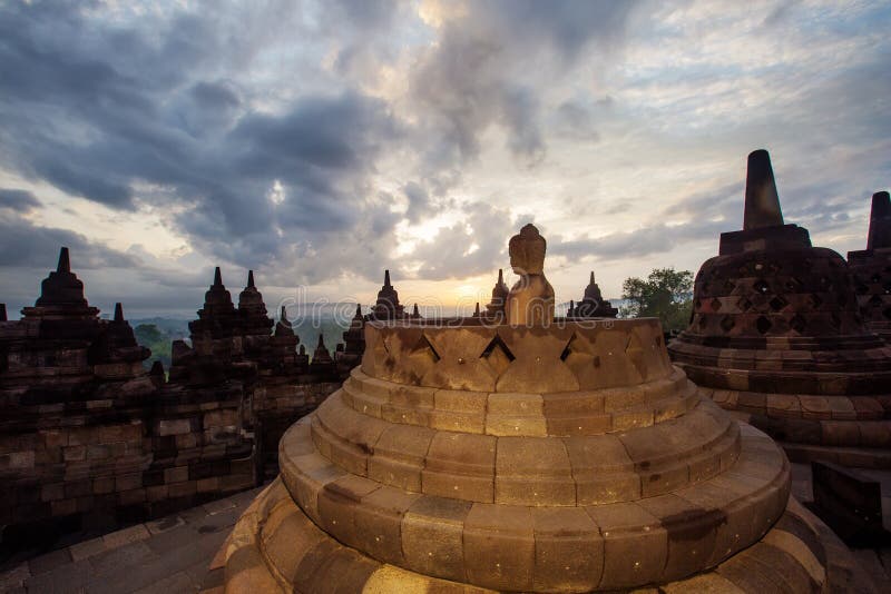 Sunrise at Borobudur Temple, Java, Bali Stock Photo - Image of tourism ...