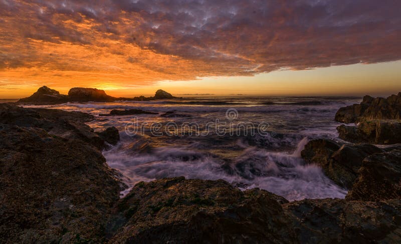 Sunrise at Broken Head stock photo. Image of newsouthwales - 69677310