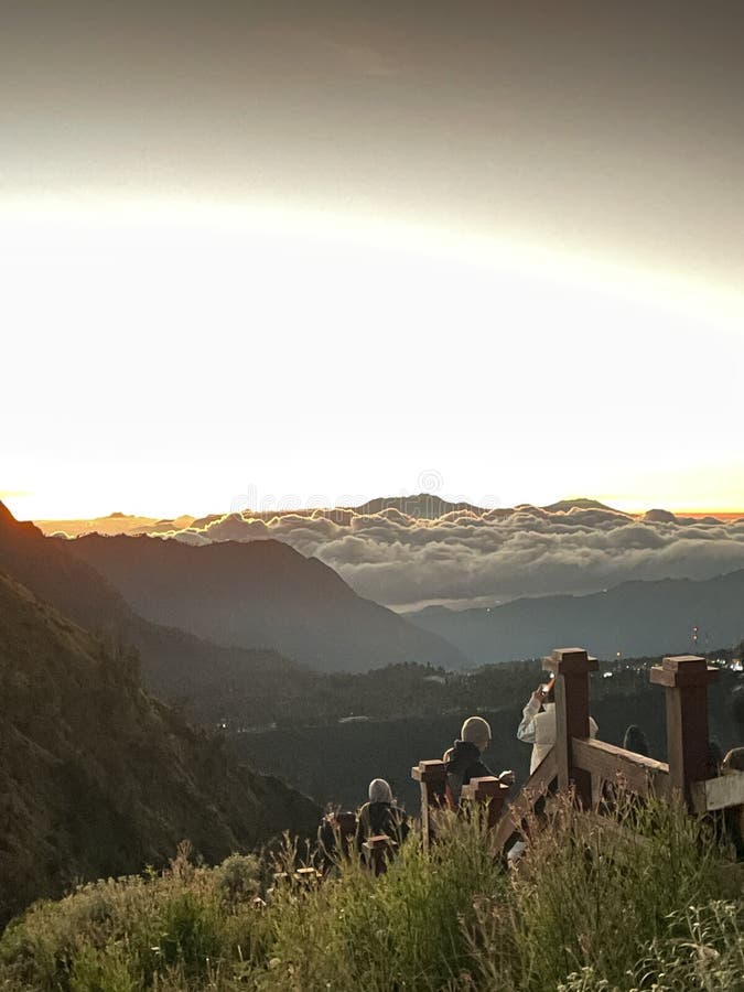 Sunrise on Bromo Mounthain stock image. Image of morning - 262067501
