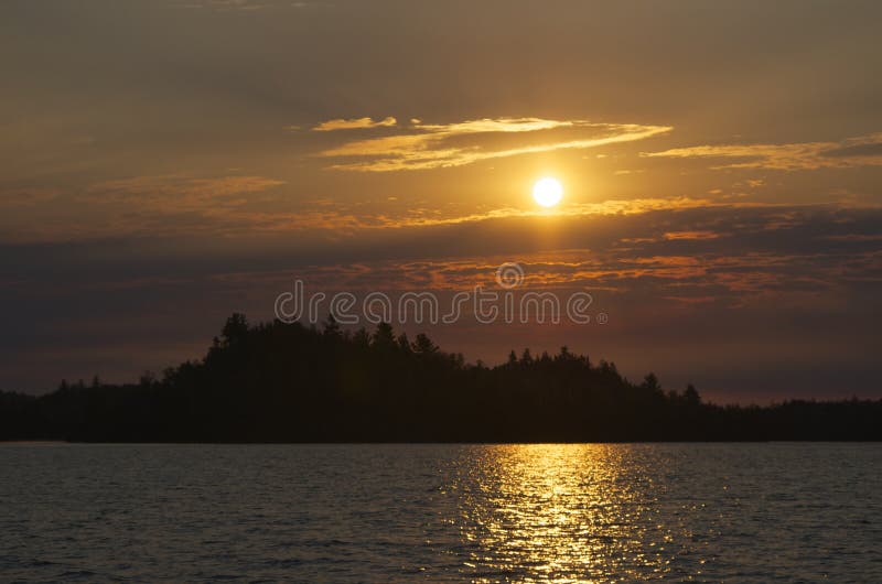 Sunrise at Brule Lake stock image. Image of boundary - 27210061
