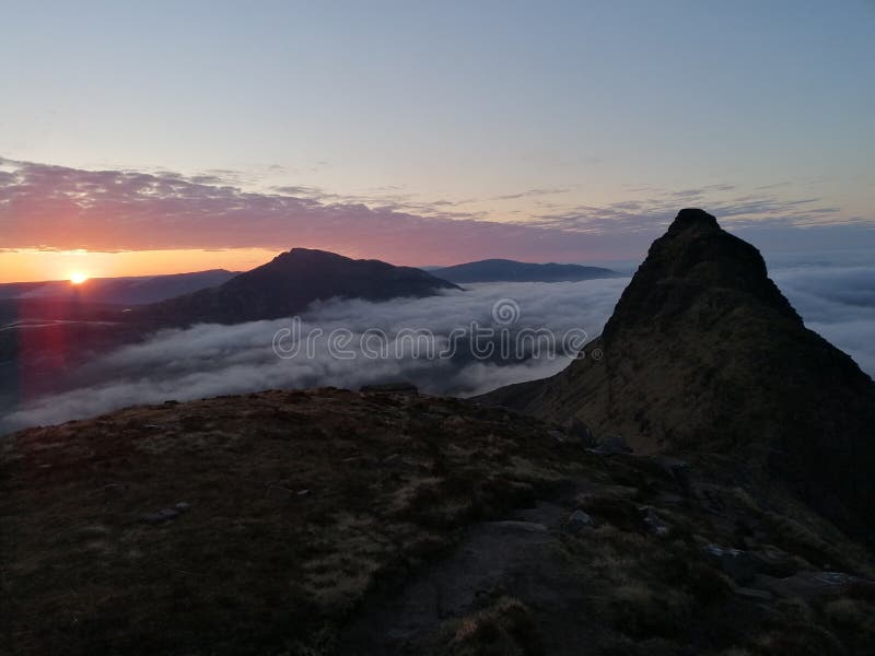 Sunrise on Caisteal Liath stock image. Image of liath - 330002529