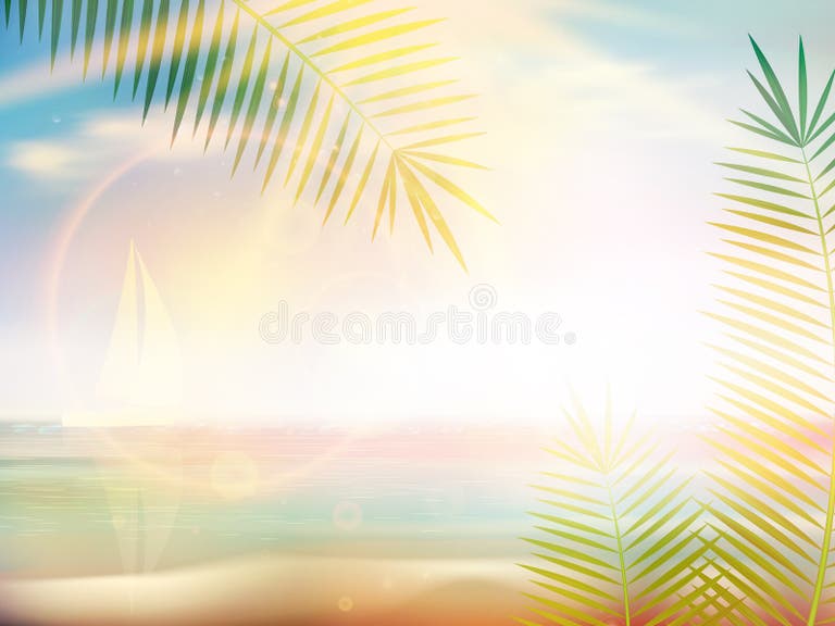 Sunrise Caribbean Beach Design Template Stock Illustrations – 243 ...