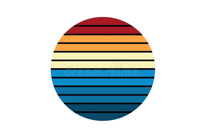Sunrise Circle Vintage Shape Stripe Symbol Stock Illustration ...