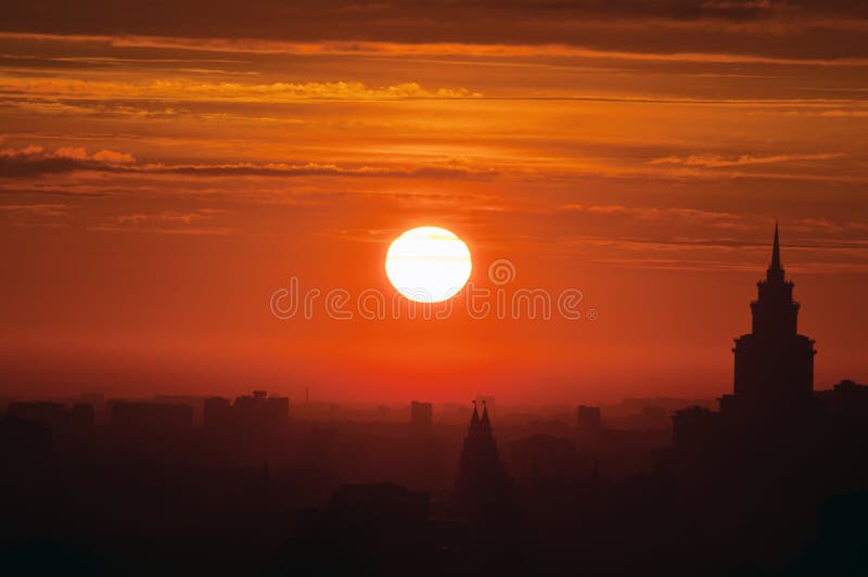 Sunrise in the city stock photo. Image of scene, russia - 31145928