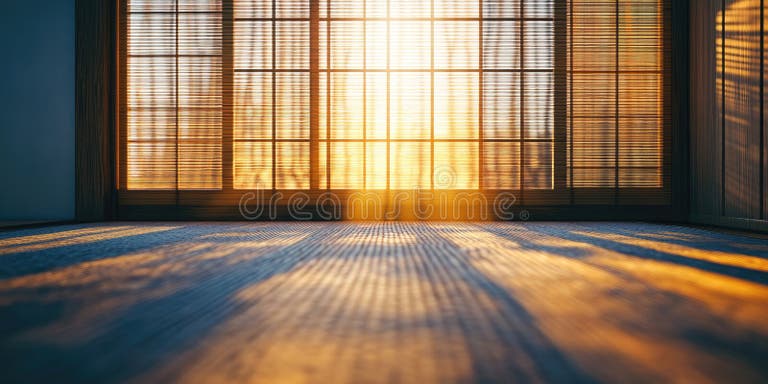 Sunrise City View Window Light Interior Background Stock Illustration ...