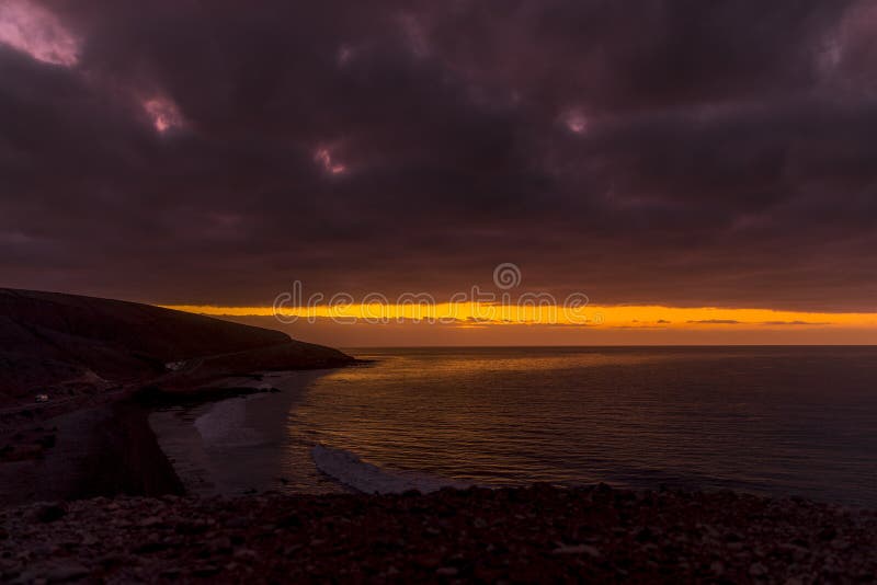 Sunrise from a Cliff with Moving Clouds in a Different Direction ...