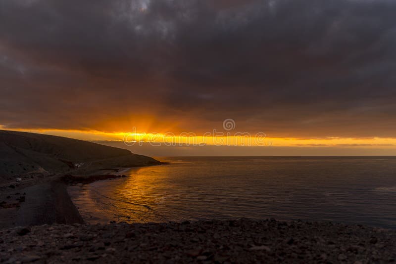 Sunrise from a Cliff with Moving Clouds in a Different Direction ...