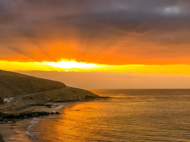 Sunrise from a Cliff with Moving Clouds in a Different Direction ...