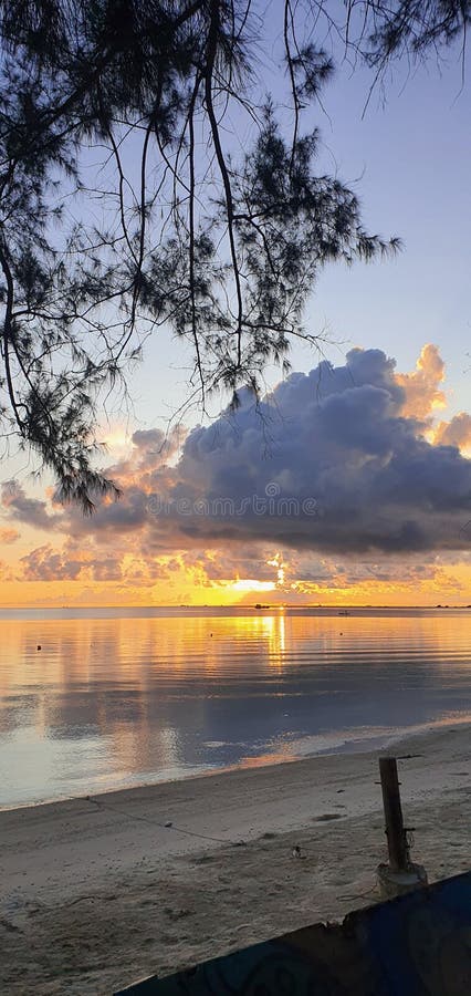 Sunrise Cloud Sea Morning Beach Stock Photo - Image of morning, cloud ...