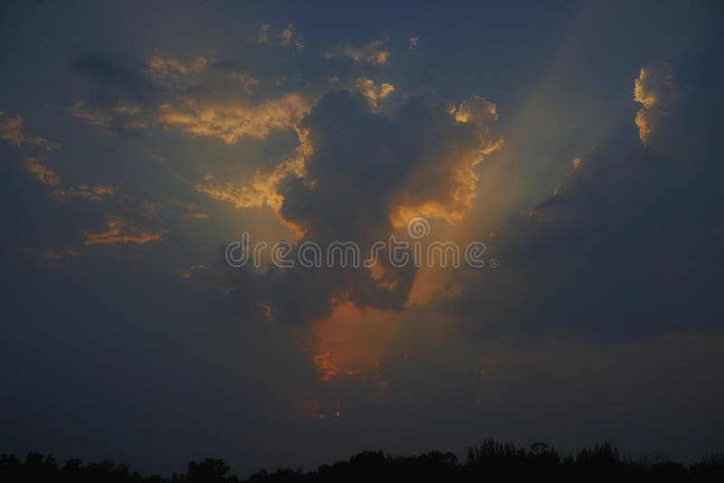 Sunrise with Clouds,light Rays and Other Atmospheric Effect Stock Photo ...