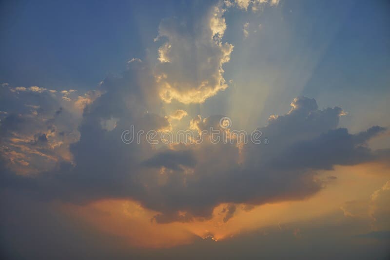 Sunrise with Clouds,light Rays and Other Atmospheric Effect Stock Photo ...