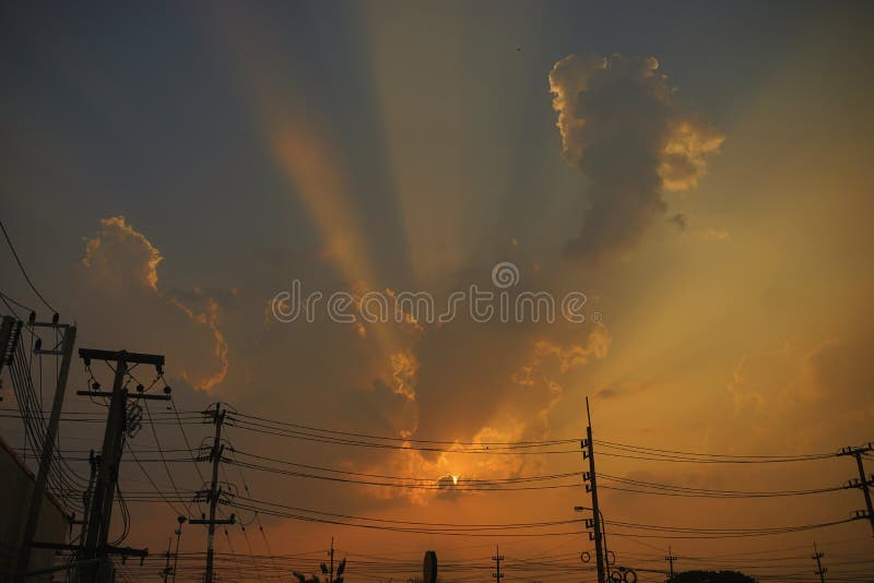 Sunrise with Clouds,light Rays and Other Atmospheric Effect Stock Image ...