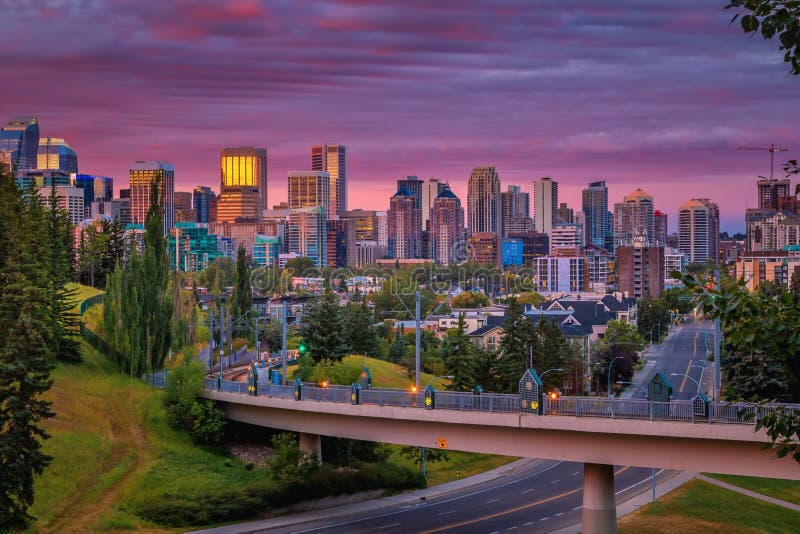 Sunrise Clouds Over the Calgary Skyline Stock Image - Image of sunrise ...