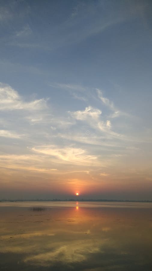 Sunrise and Clouds at Timbi Lake of Vadodara Stock Image - Image of ...