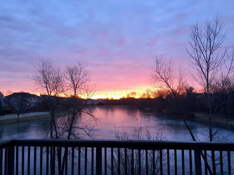 Sunrise stock photo. Image of lake, evening, reflection - 88167626