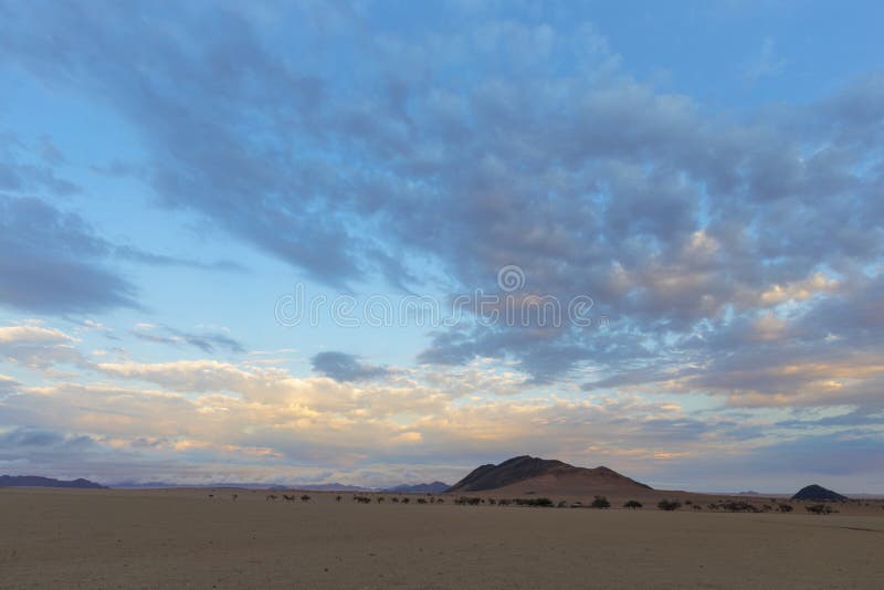 Sunrise Color Clouds Different Colors in Namib Desert Stock Photo ...