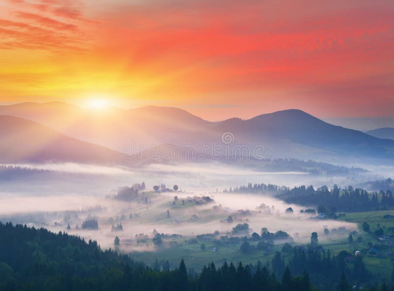 Sunrise countryside stock image. Image of sunrise, countryside - 62552469