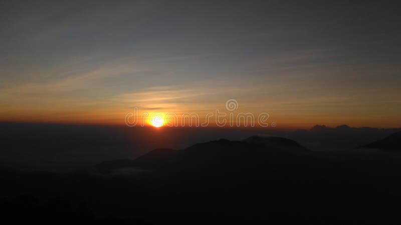 Sunrise on the Darkness Java, Wonderful Indonesia Stock Image - Image ...