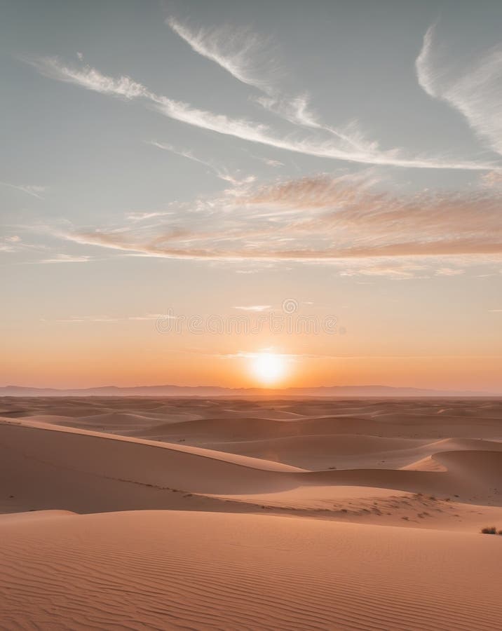 Sunrise in the Desert a Striking Sunrise Over a Desert Landscape Stock ...